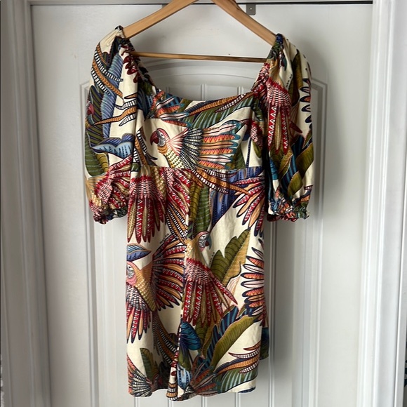 FARM Rio | Pants & Jumpsuits | Farm Rio Toucan Puff Off The Shoulder ...